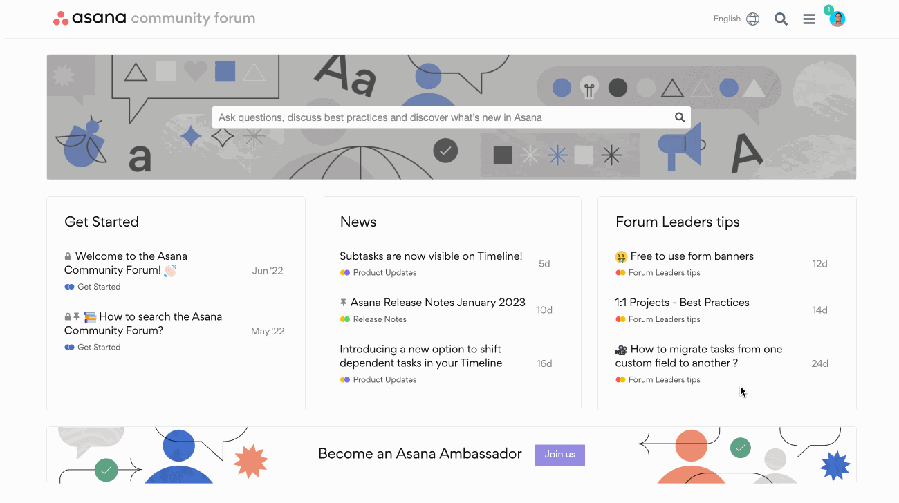 Asana Community Forum basics