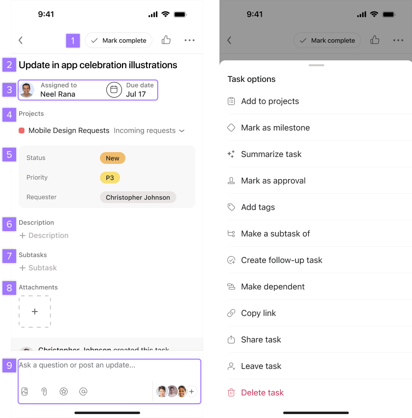 Creating tasks and projects on iOS Creating tasks and projects on iOS