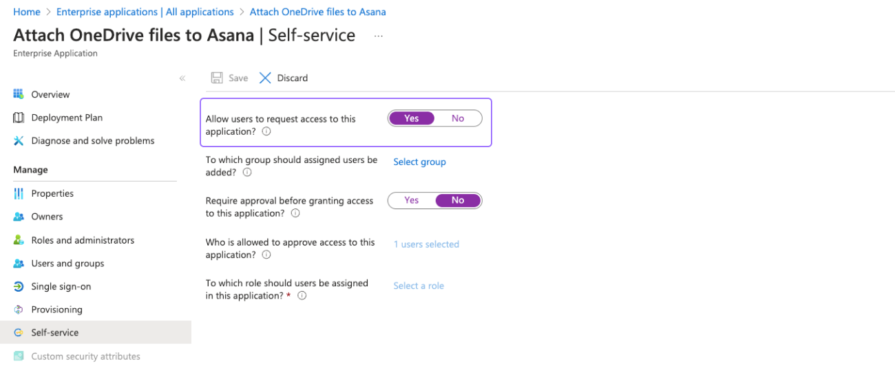 Configure Permissions for Microsoft & Asana Integration
