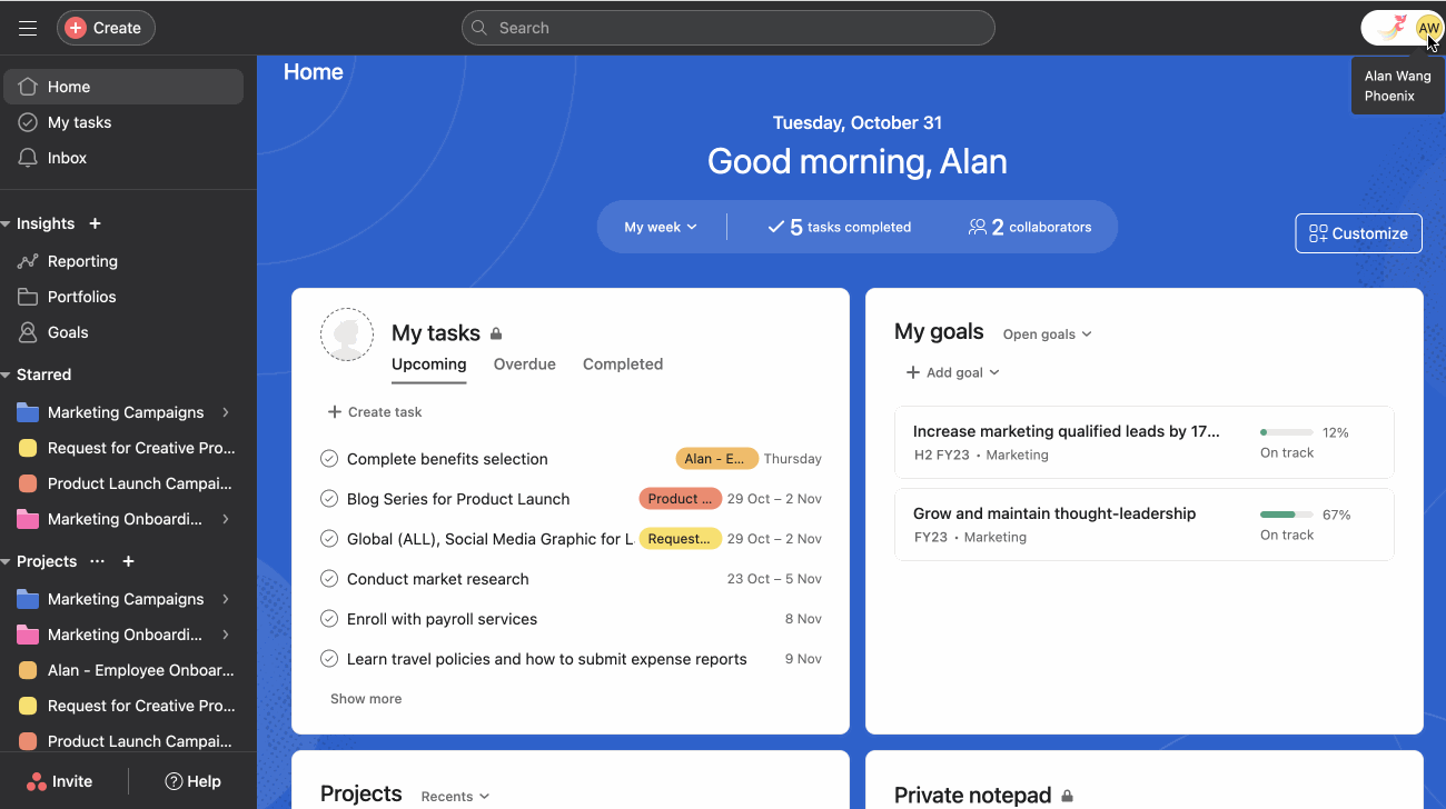 Setting Up Your Asana Profile Setting Up Your Asana Profile