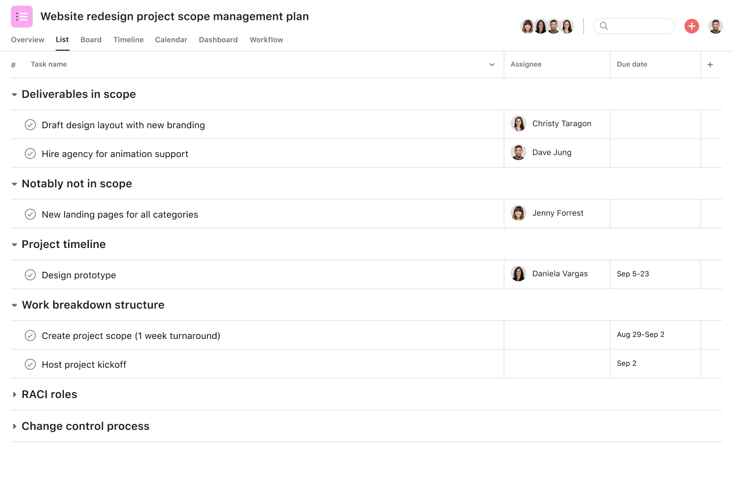 Define Scope With A Project Scope Management Plan Template Asana