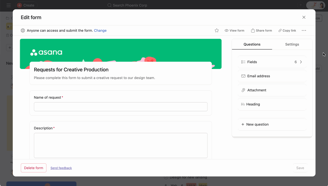 Field mapping in forms