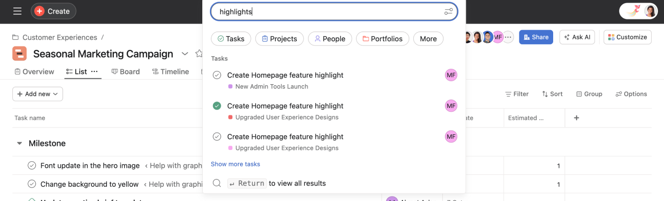 Search and search views