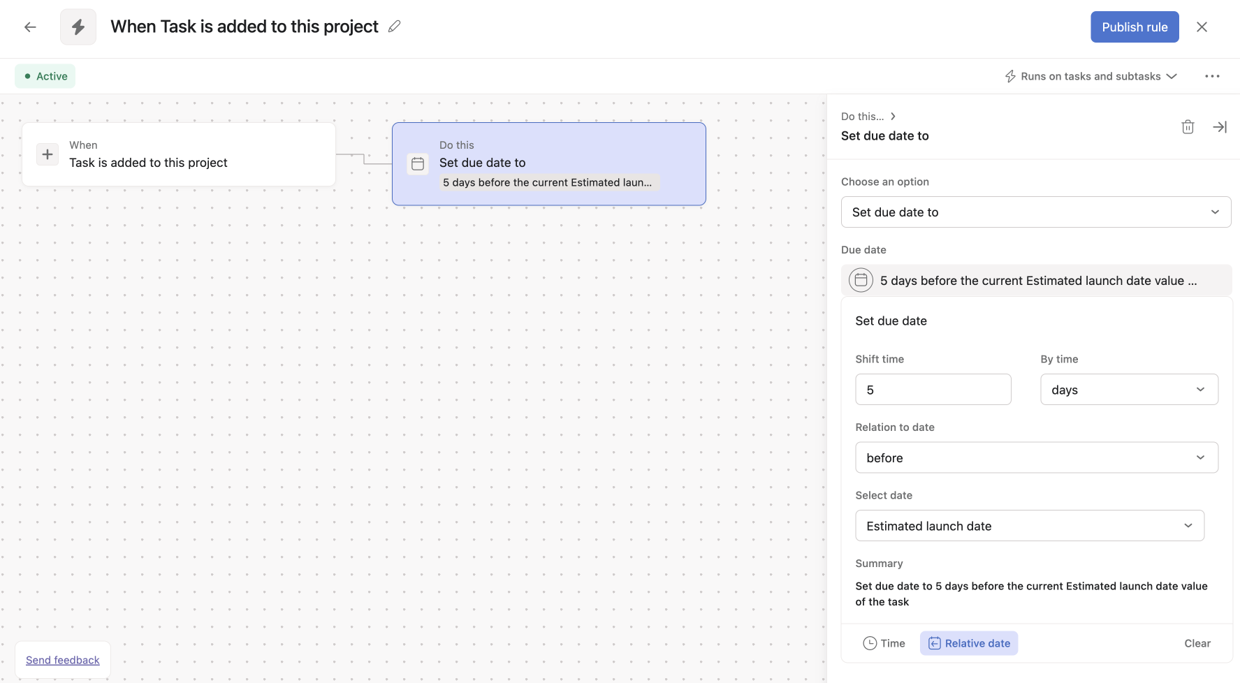 Setting Dates in Rules