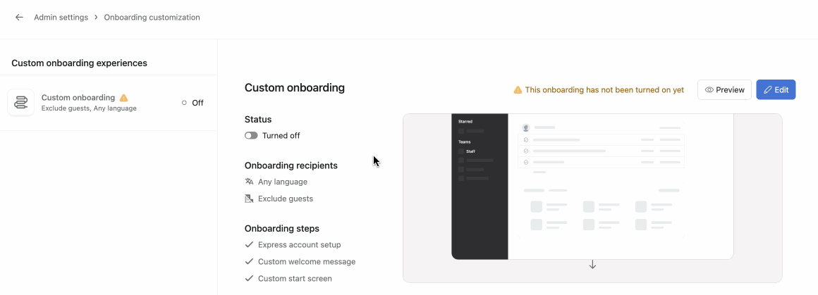 Custom onboarding