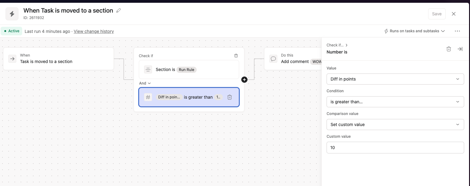 Conditions and branching in rules
