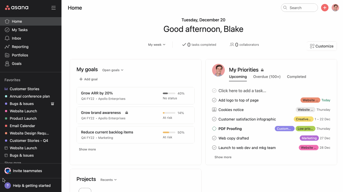 운영팀을 위한 Asana