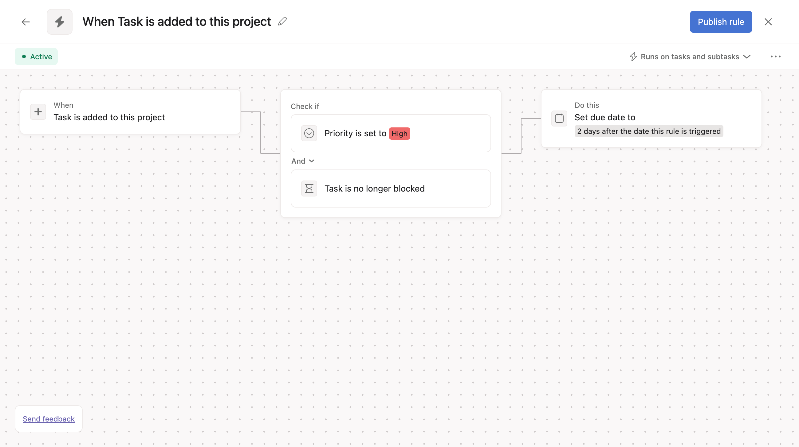 Conditions and branching in rules