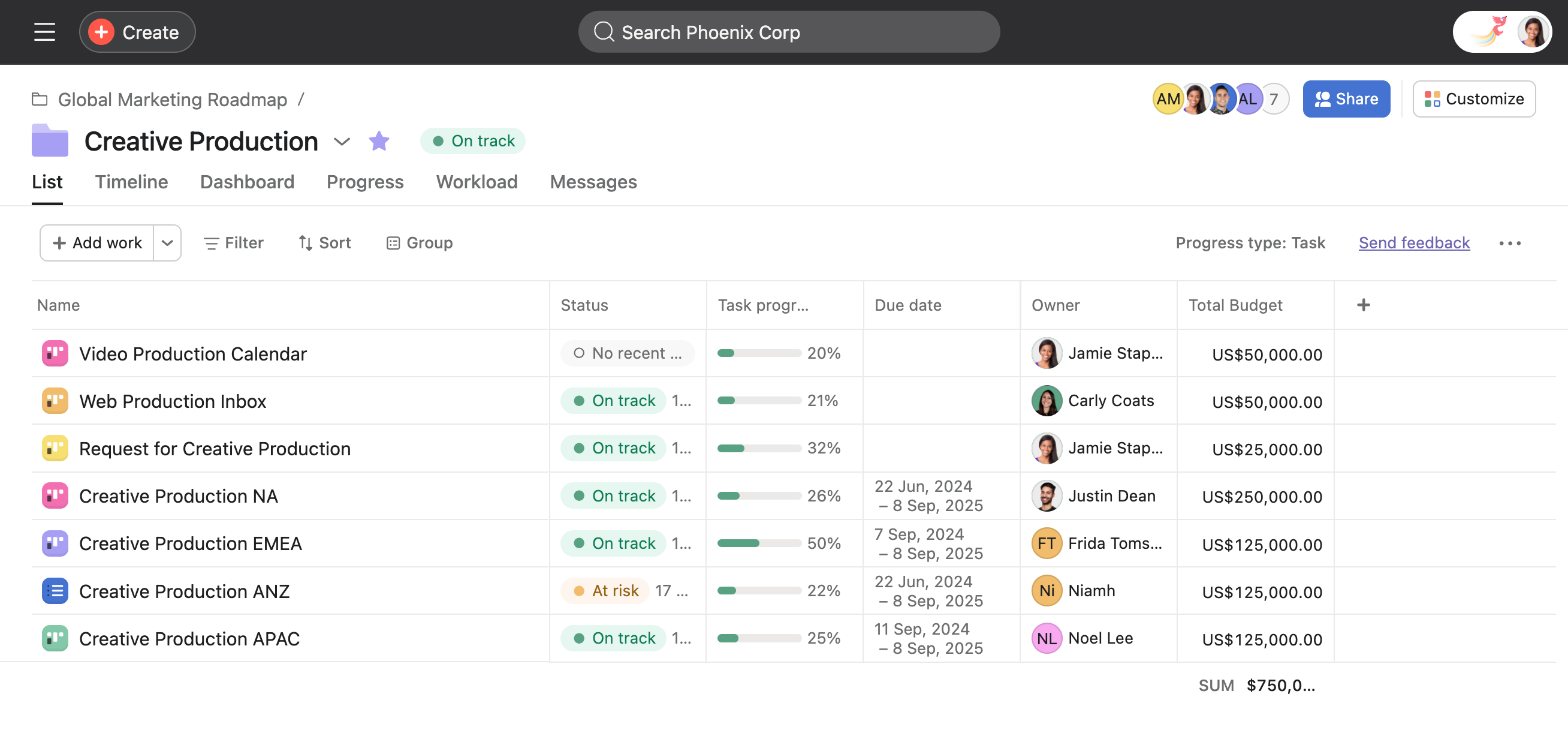 Video production calendar