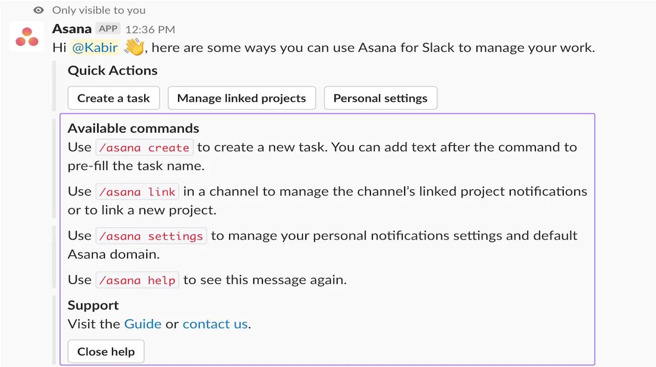 Slack and Asana