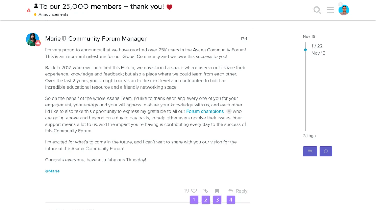 Asana Community Forum basics