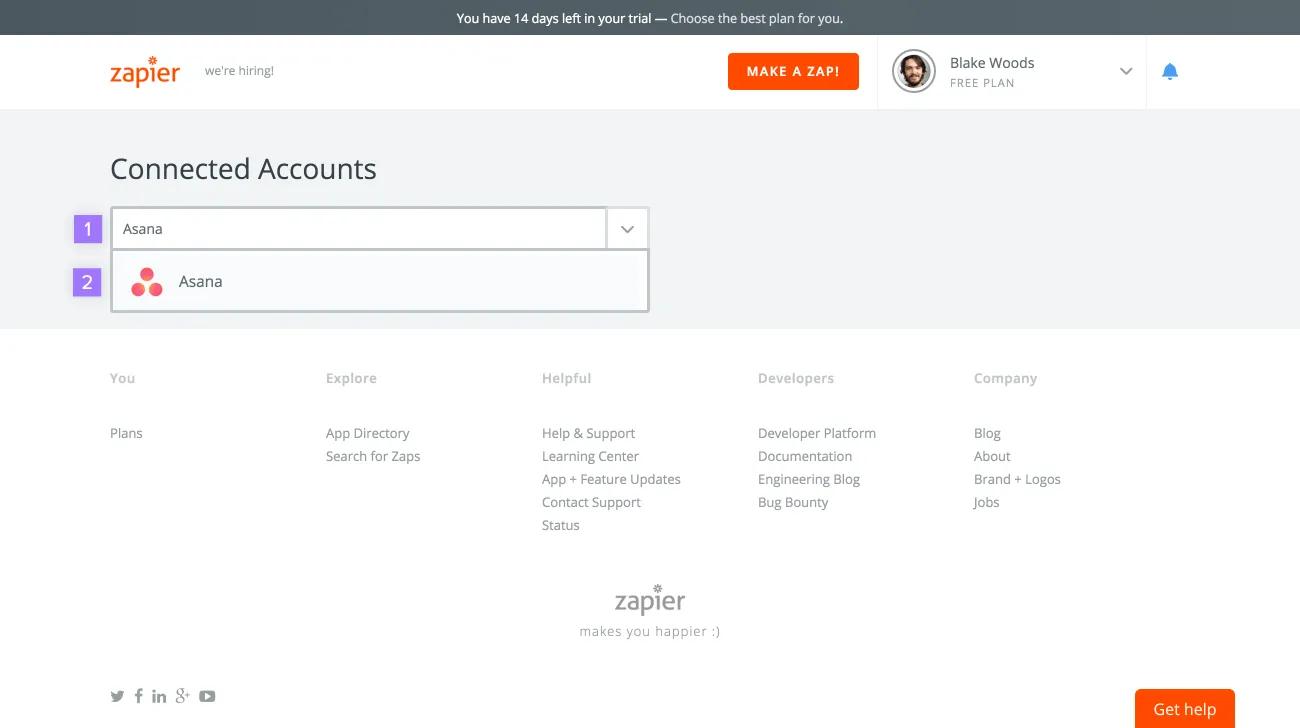 Zapier und Asana