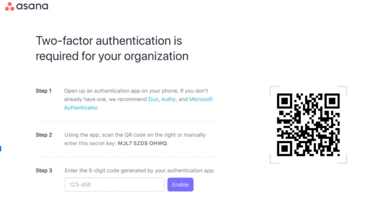 Mandatory two-factor authentication
