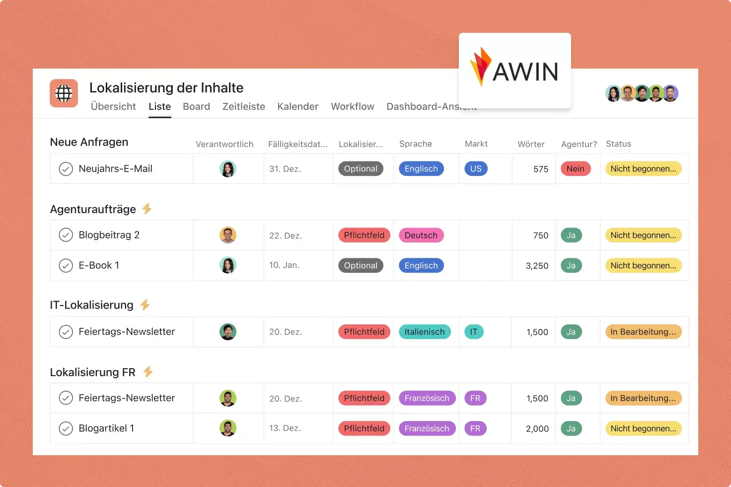 Workflow-Sammlung für Teams • Asana