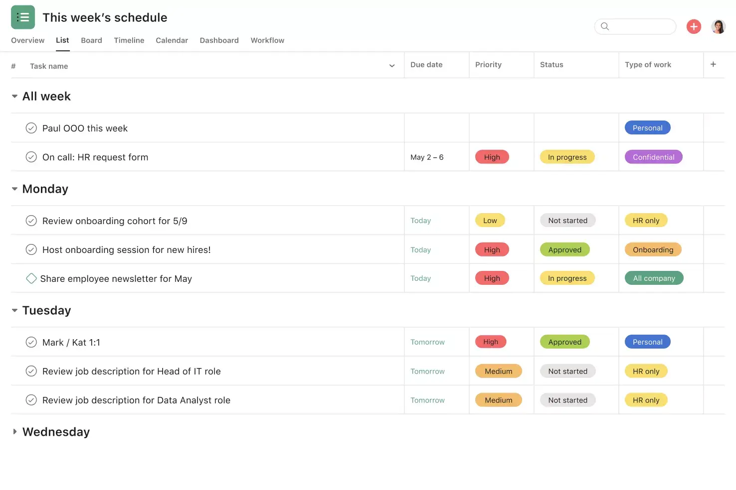Free Weekly Schedule Templates - Get “To-Do’s” Done [2023] • Asana