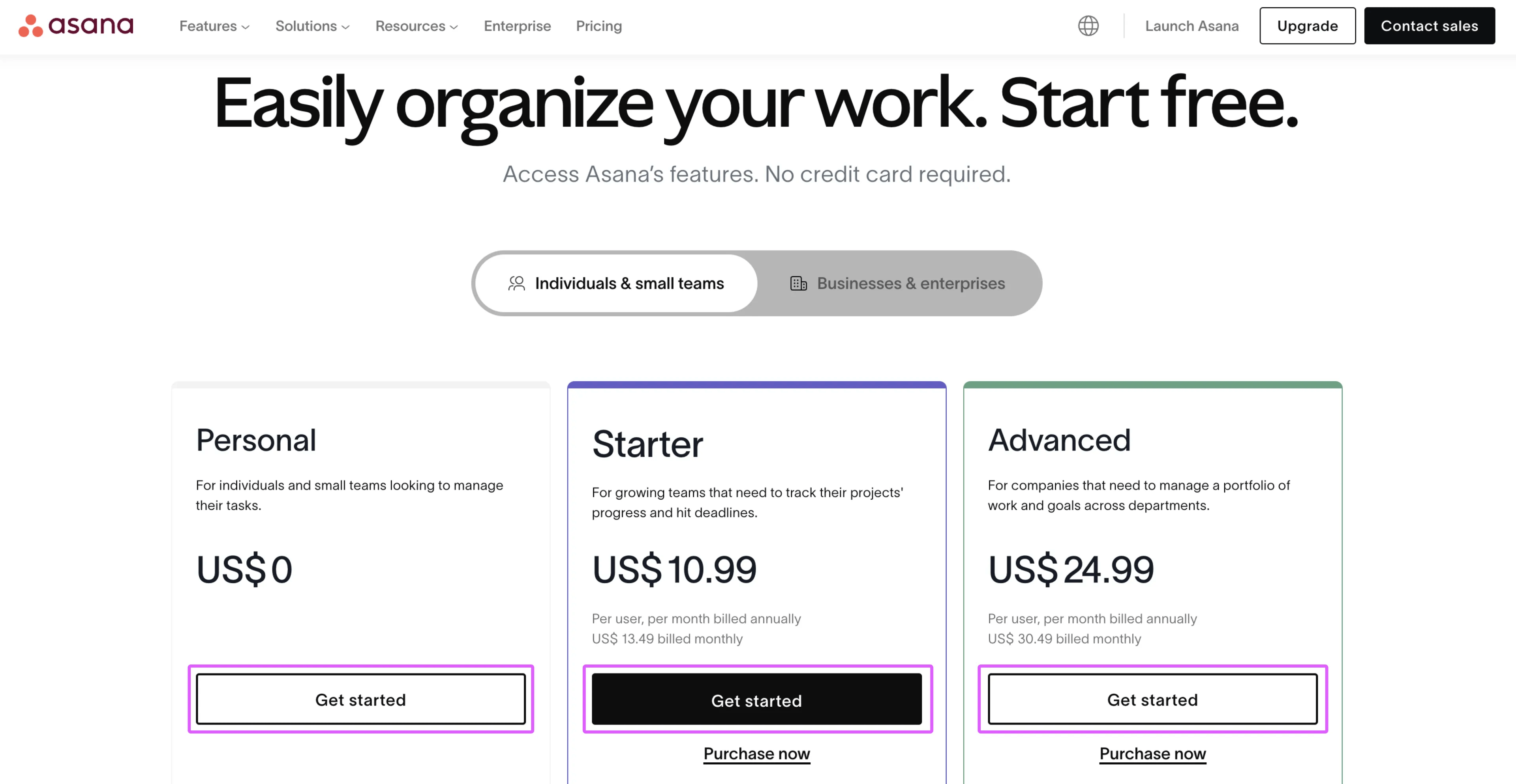 How to sign up for a free Asana trial