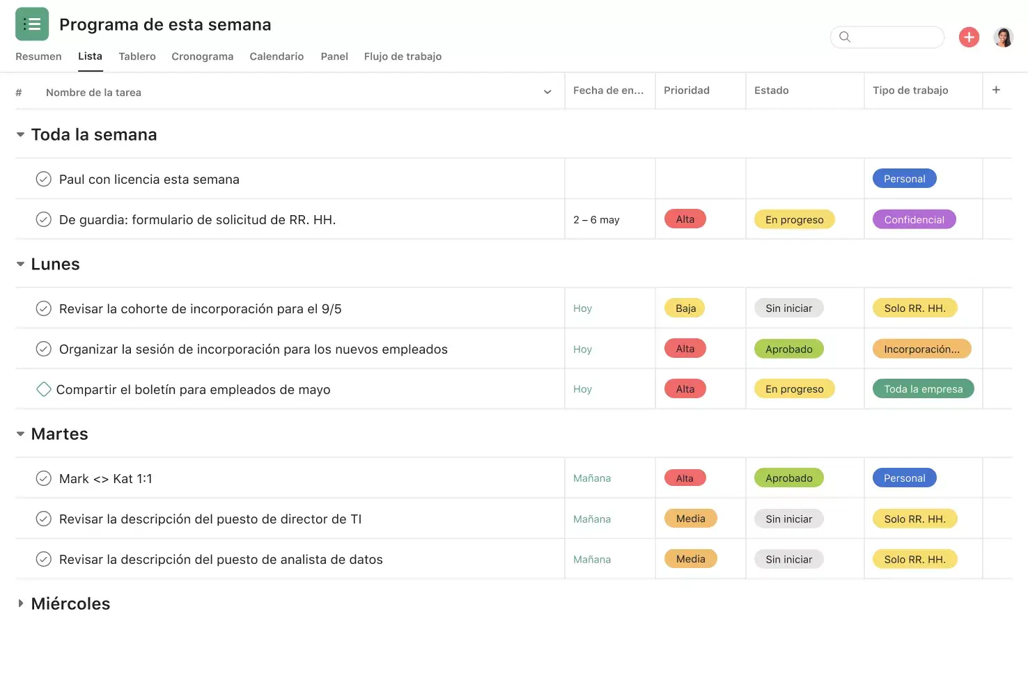 Completa todas tus tareas pendientes con una plantilla de programación ...