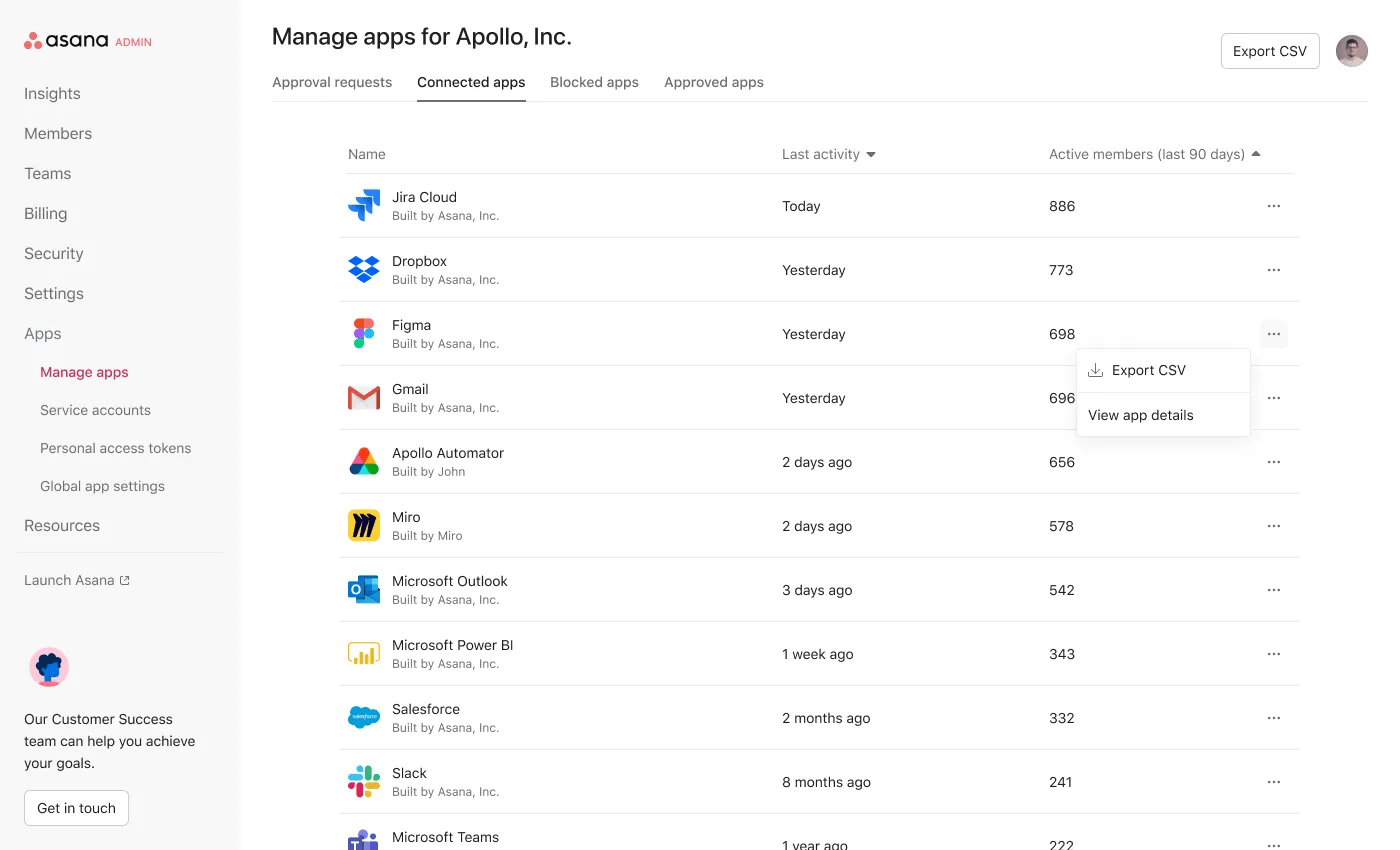 App management and integrations