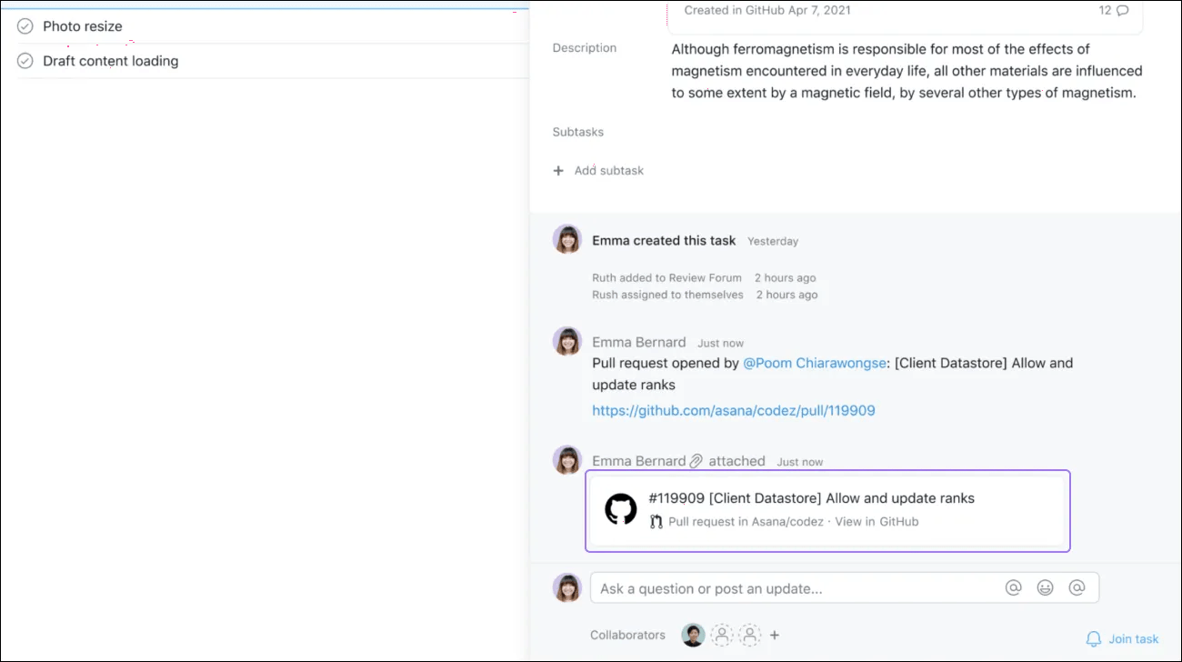 Integración de GitHub y Asana