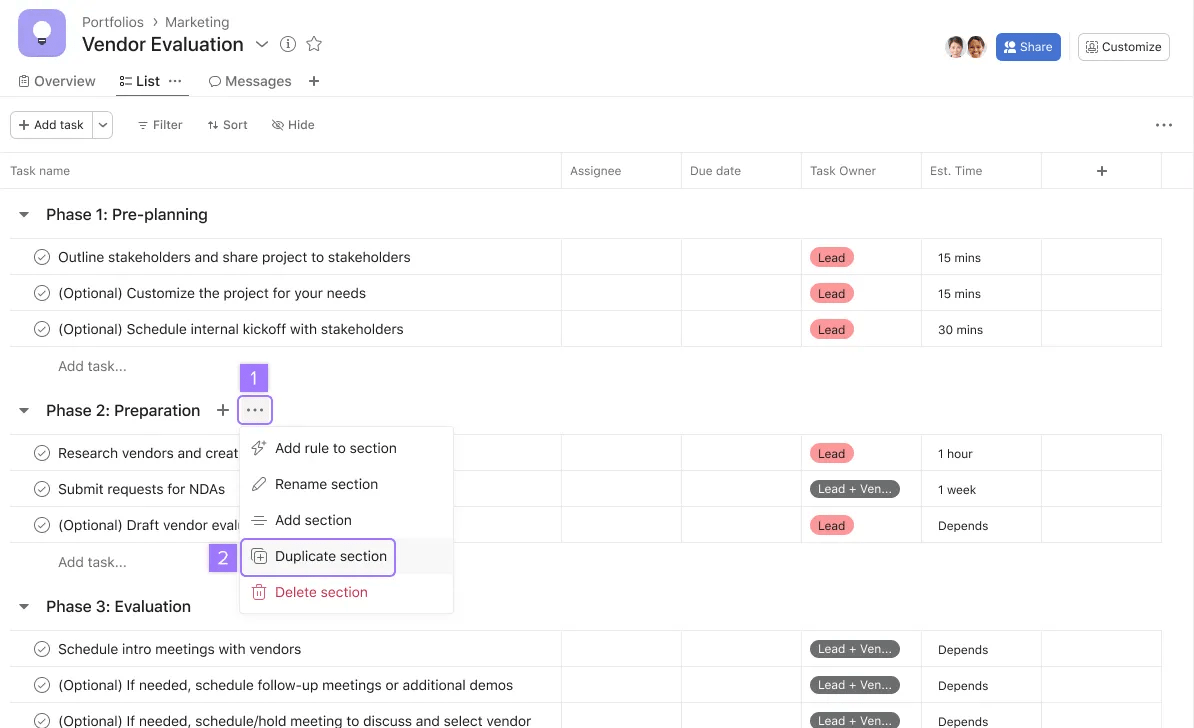 Task Actions