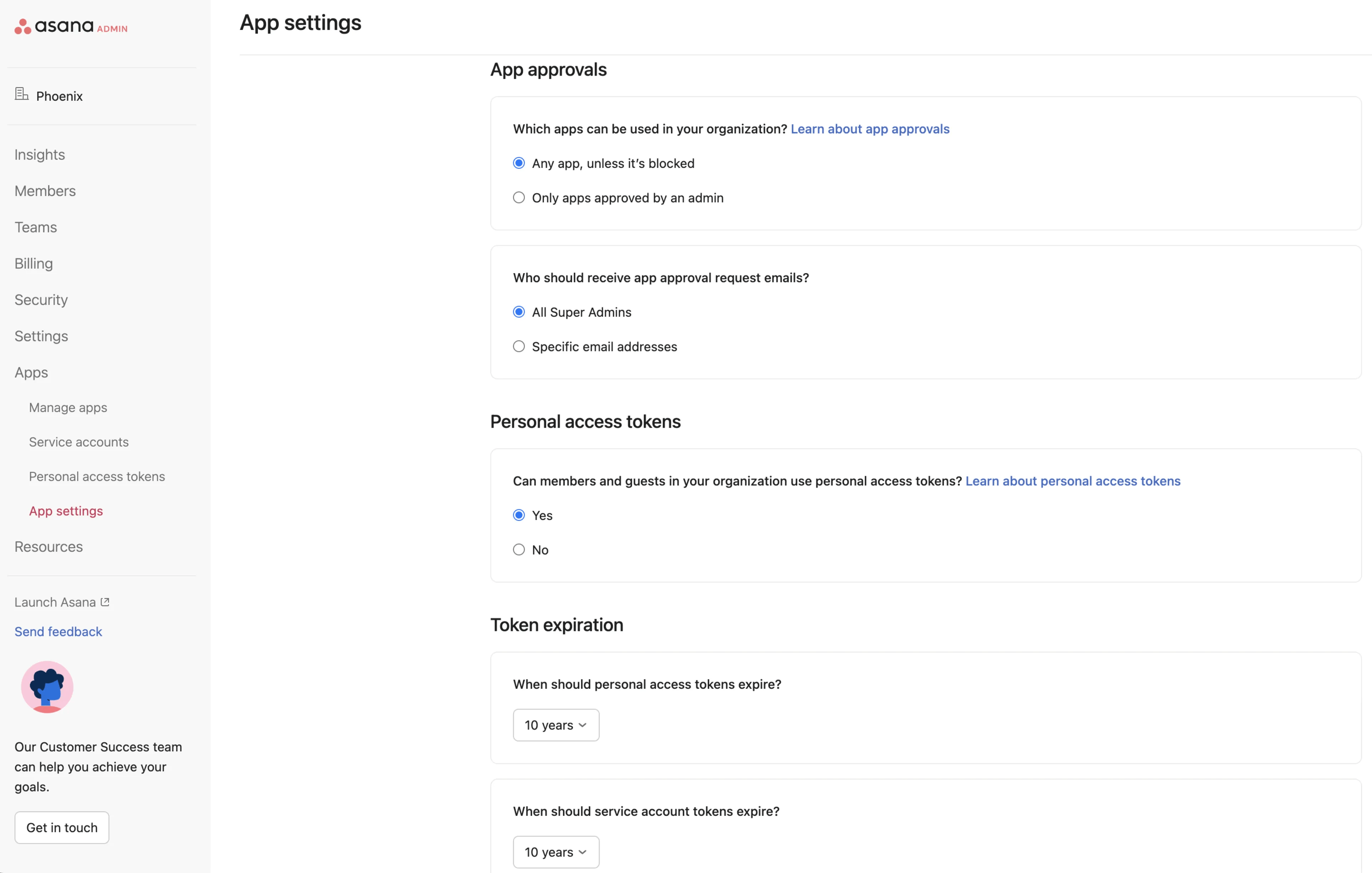 App management and integrations