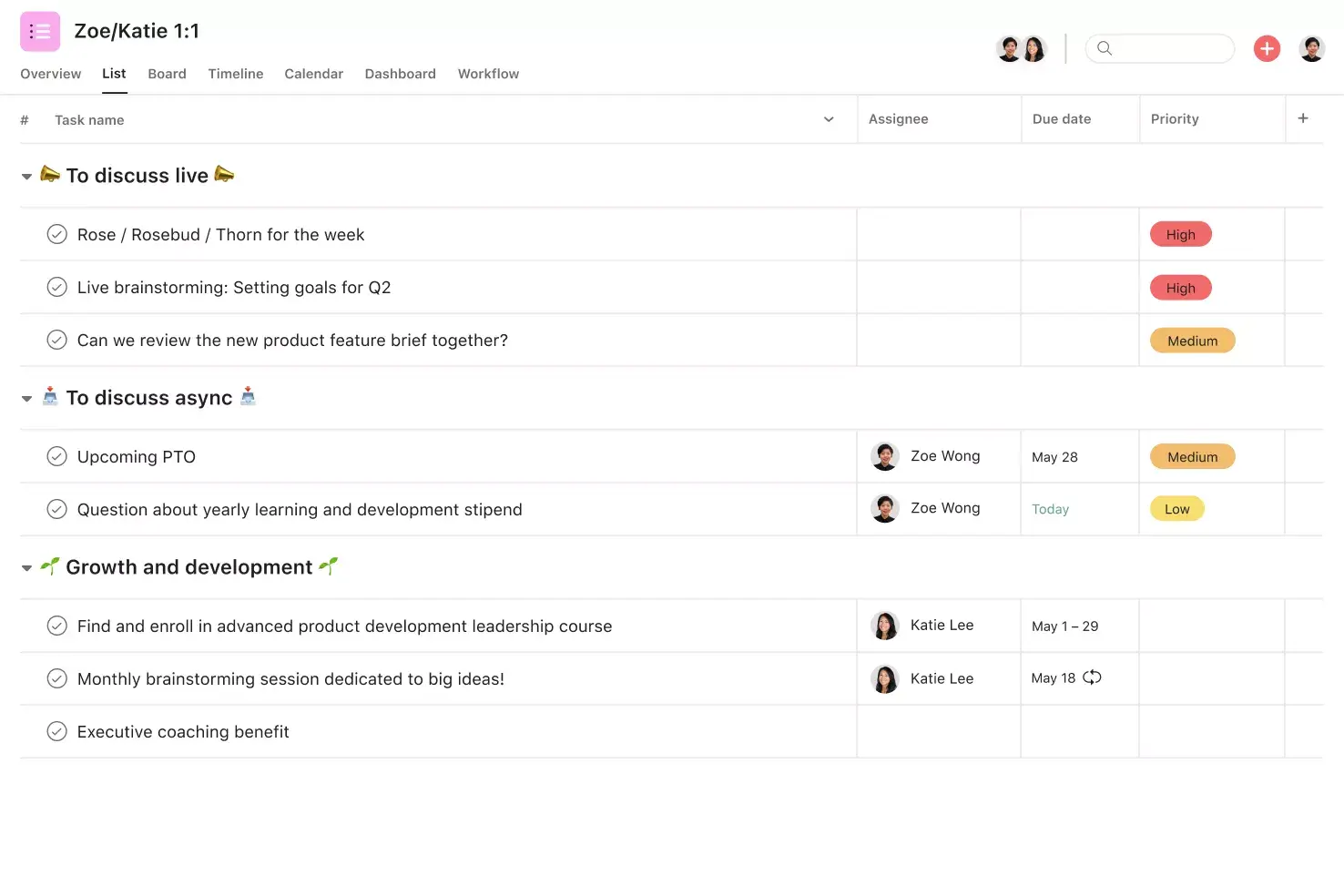 Free One-on-one 1:1 Meeting Template for Managers [2023] • Asana