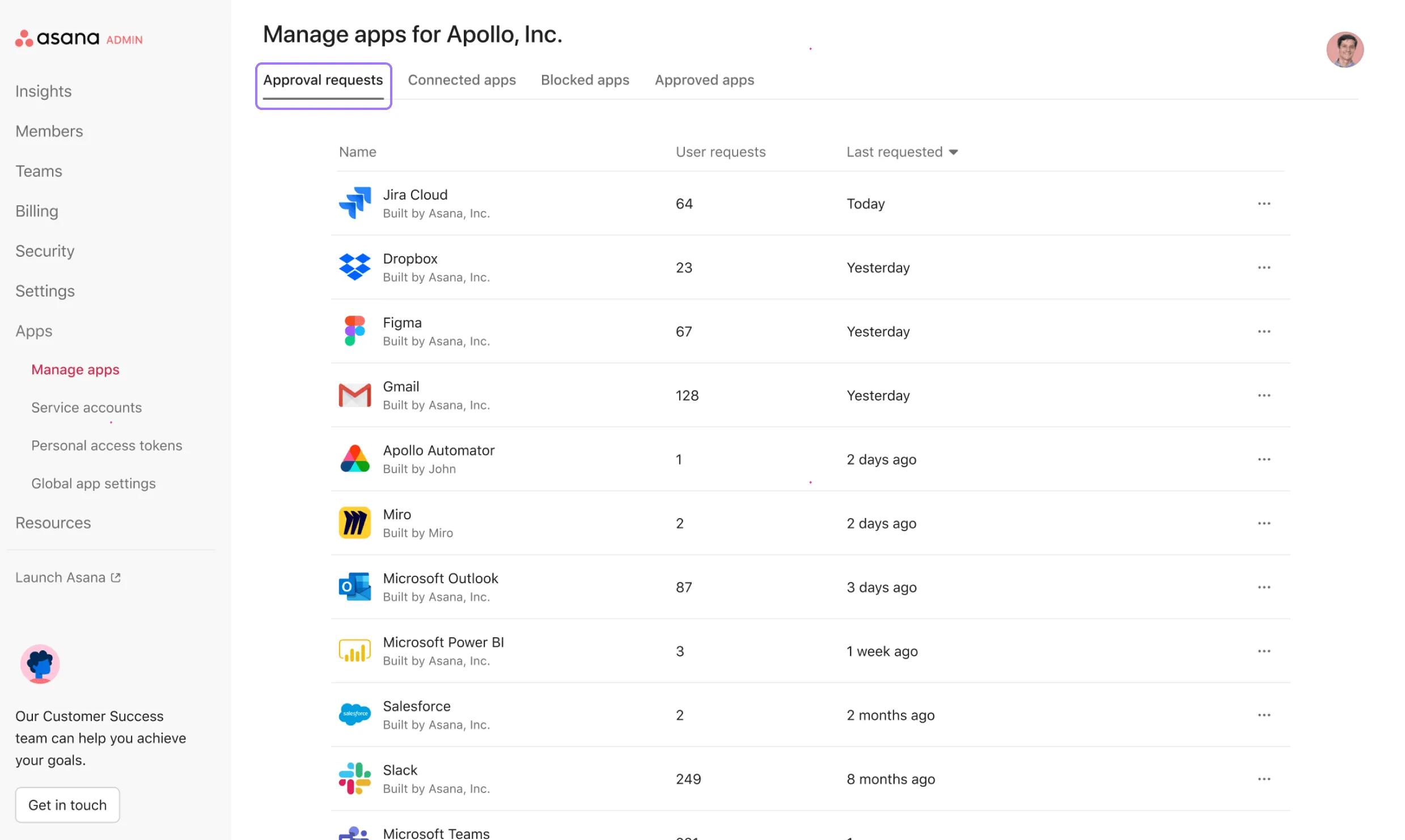 App management and integrations