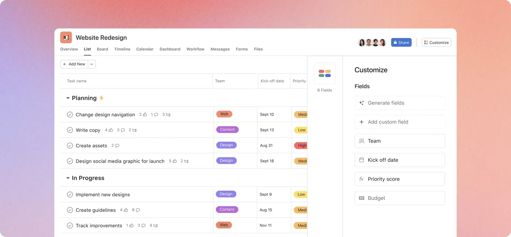 Asana のカスタムフィールドの機能をご紹介 • Asana
