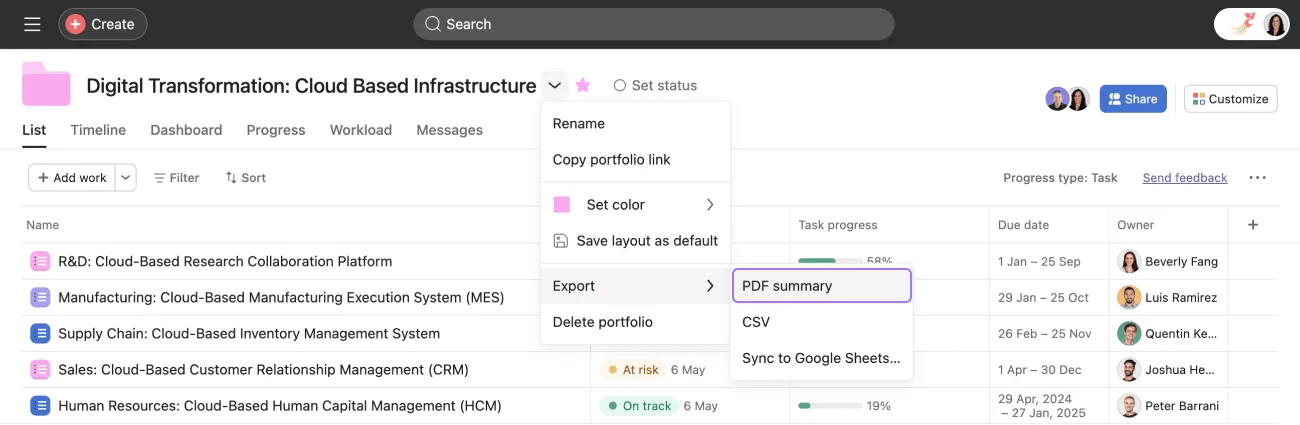 Portfolio privacy and sharing
