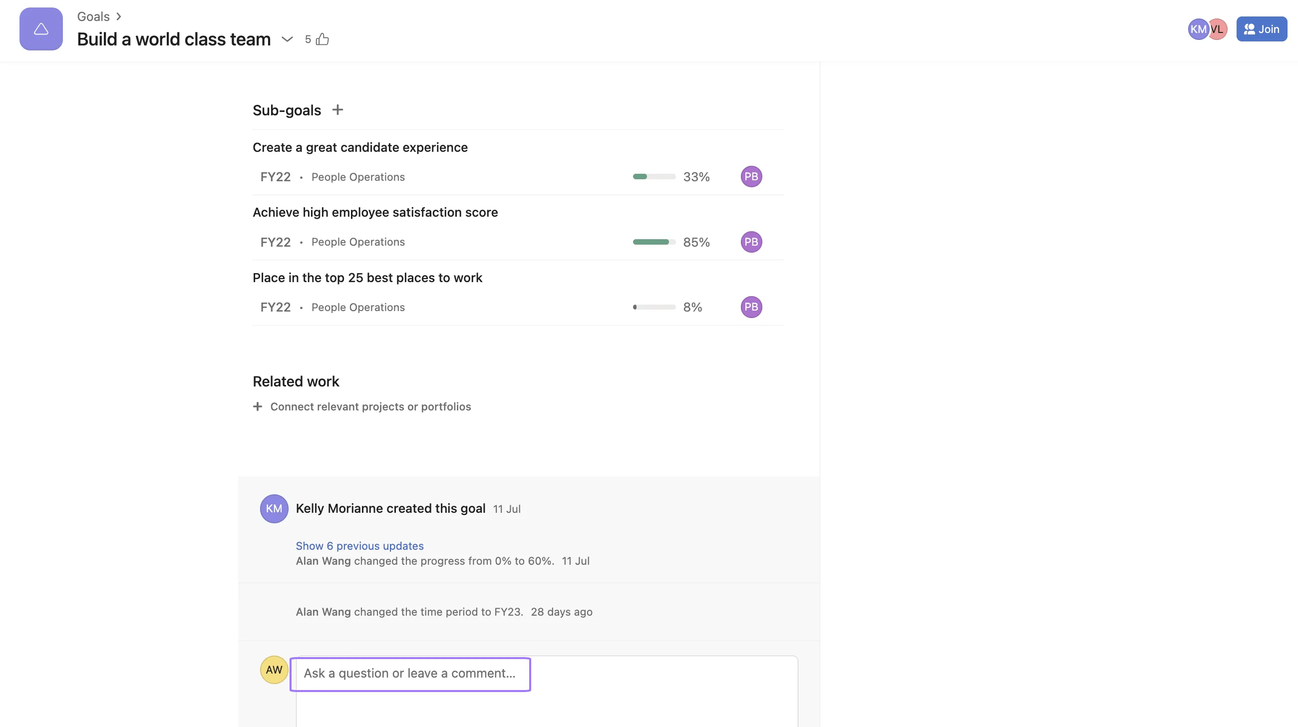Get started with Asana Goals