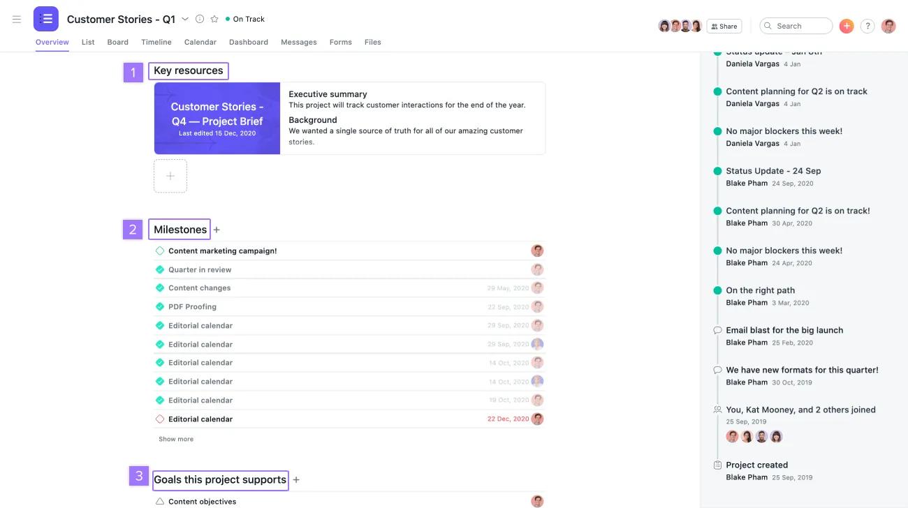 Project progress and status updates
