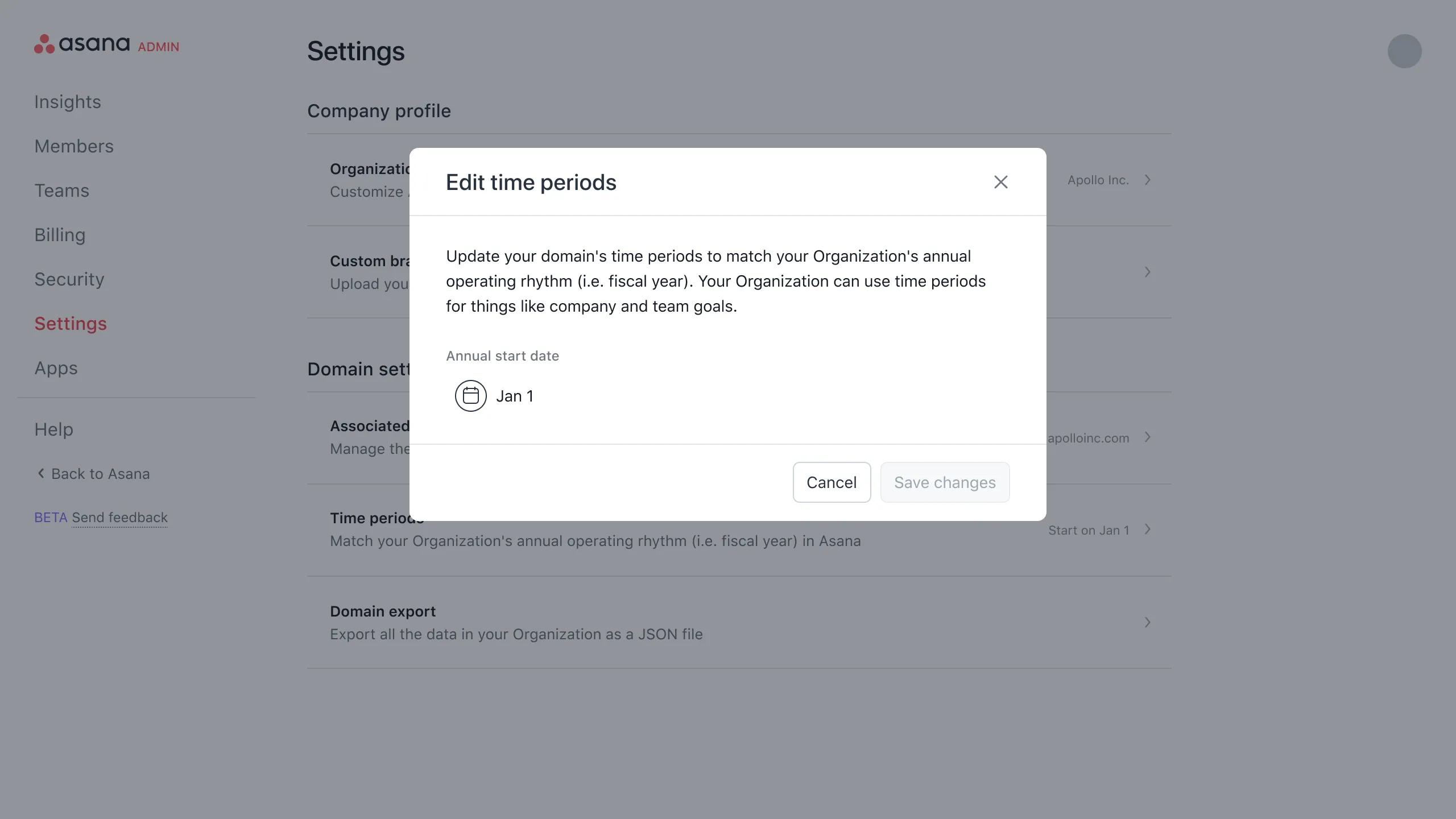 Managing organization settings