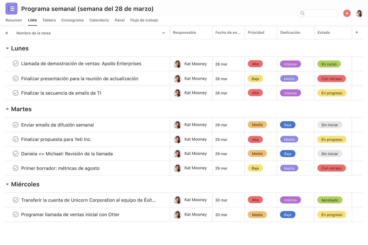 Completa todas tus tareas pendientes con una plantilla de programación ...