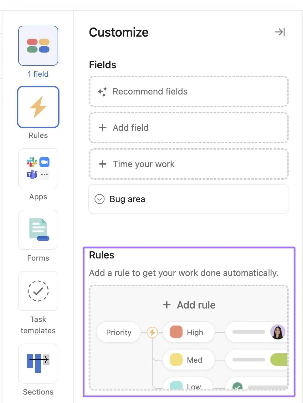 Assign work automatically with custom fields