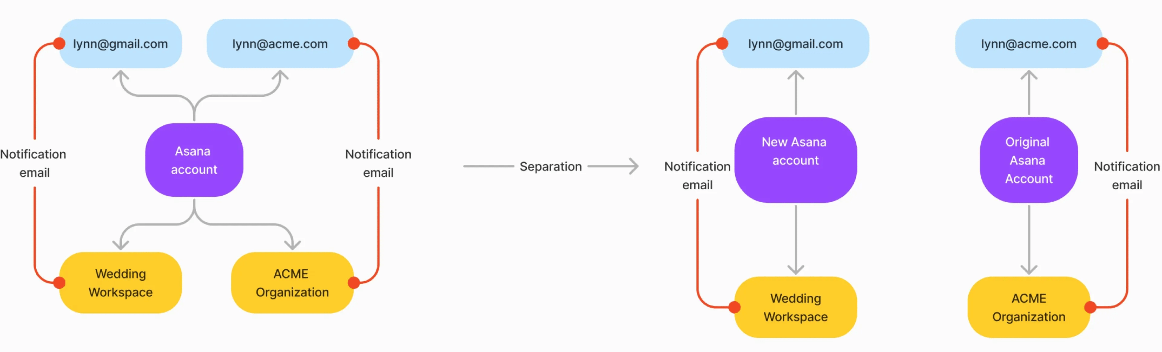 Asana account email policy