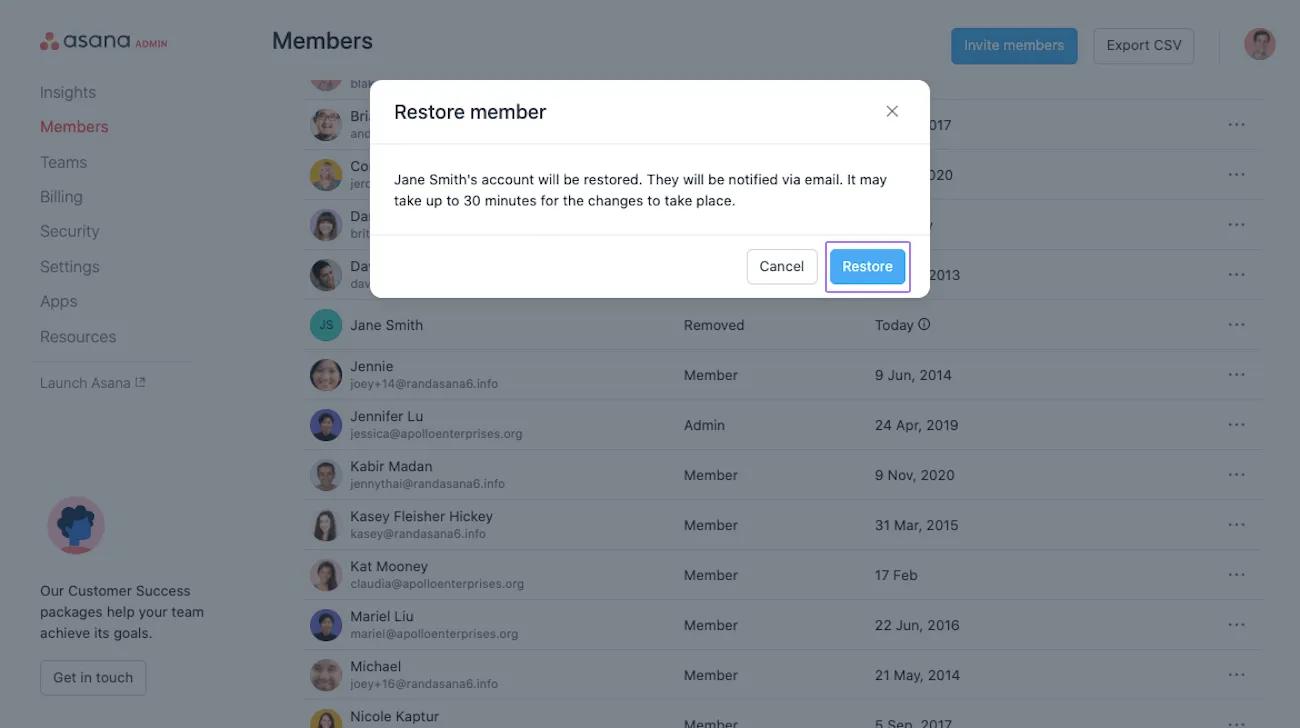 Managing members and teams in a division
