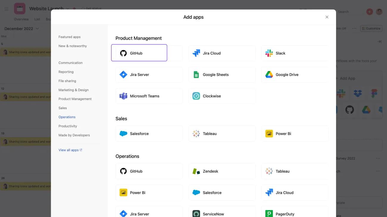 Integration von GitHub und Asana