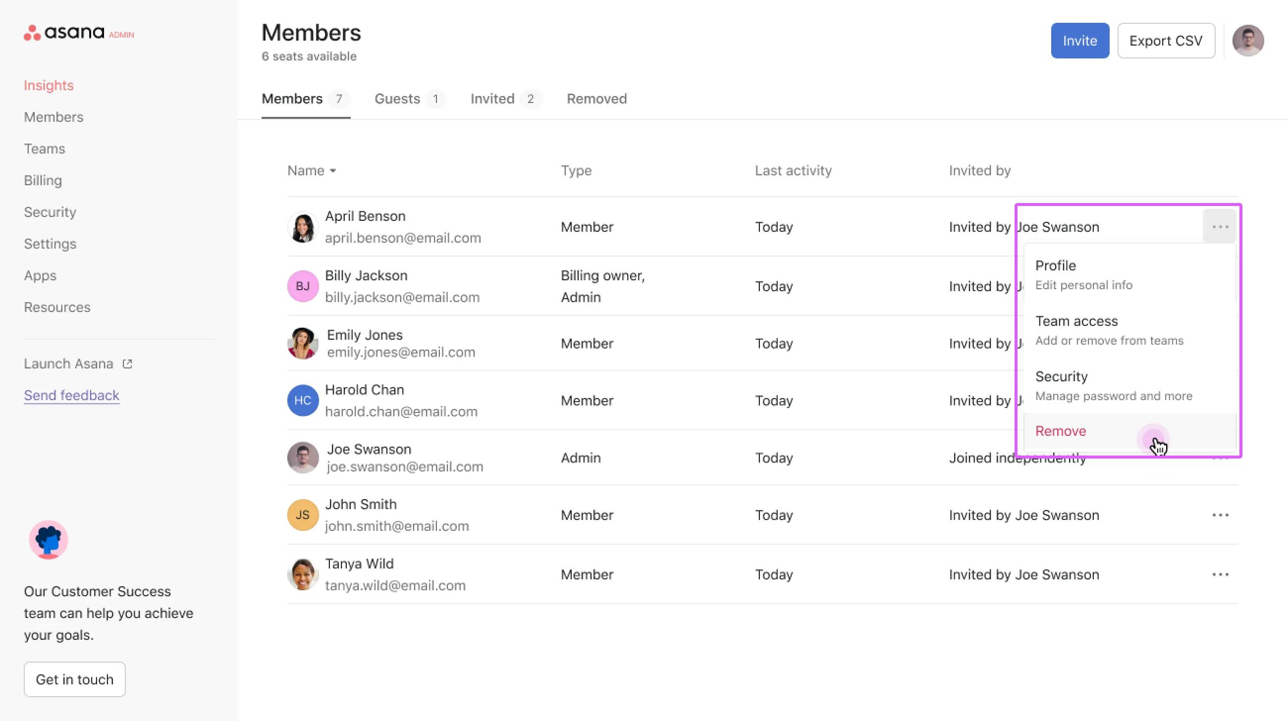 License assignment in divisions