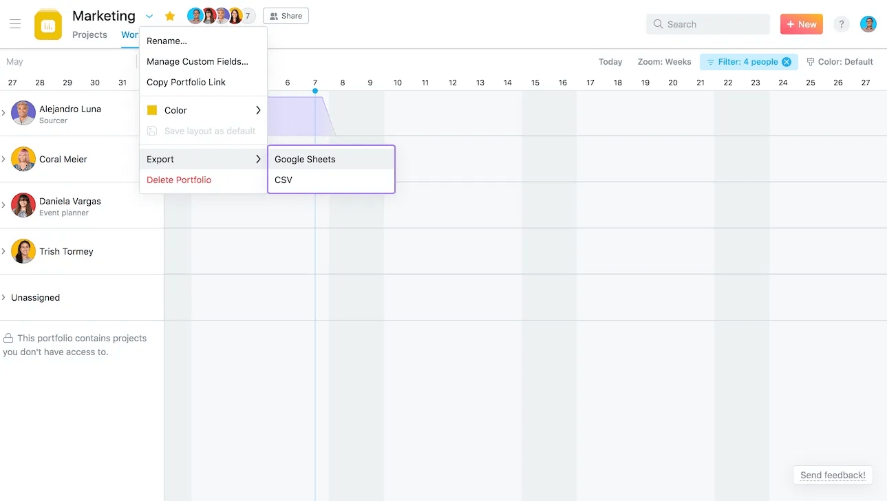 Google Sheets & Asana