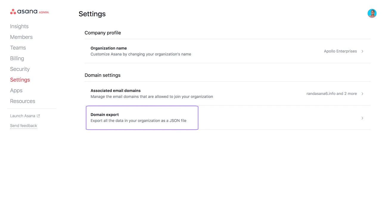 Managing organization settings