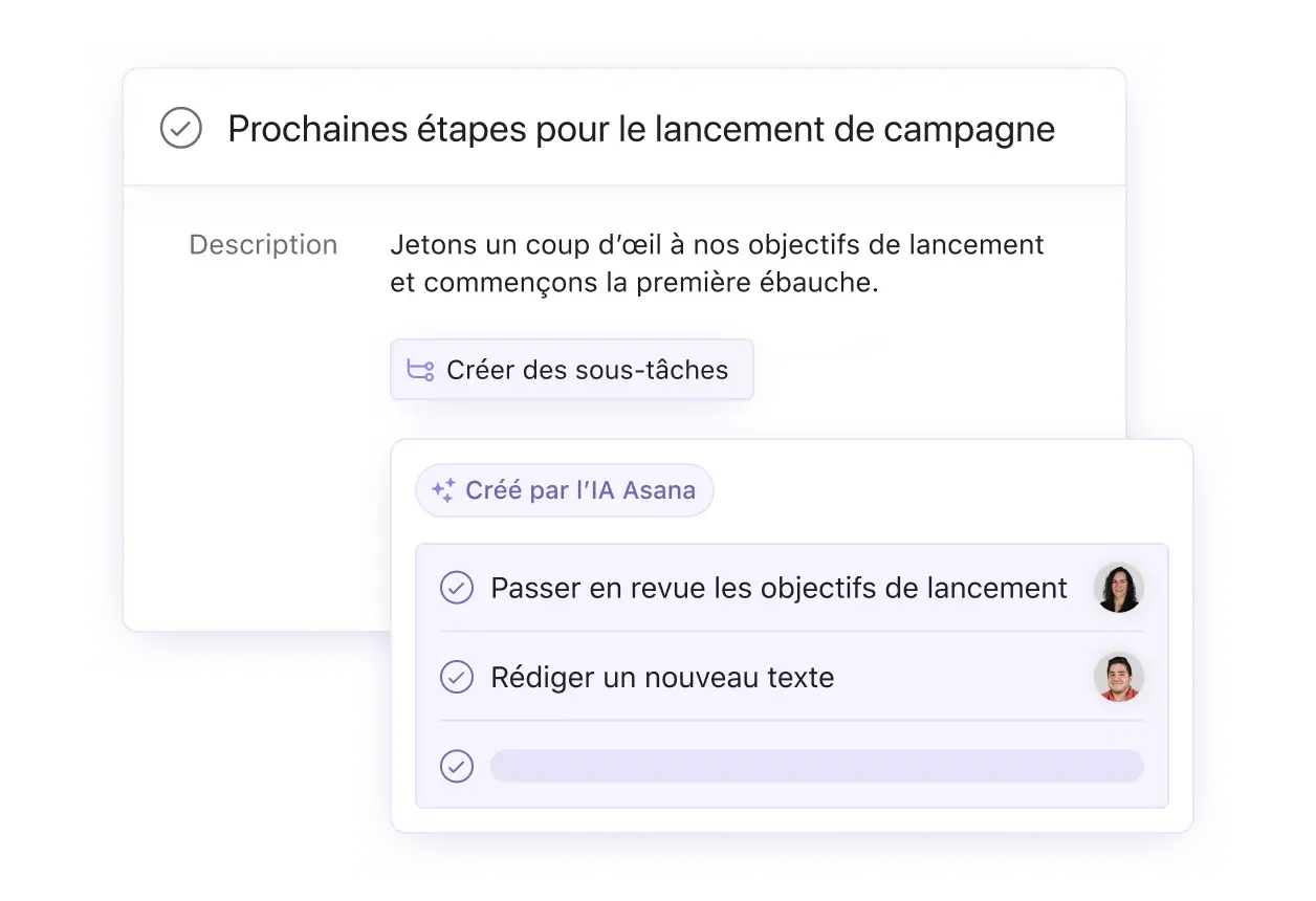IA Asana - L’IA pour la gestion du travail et des projets • Asana