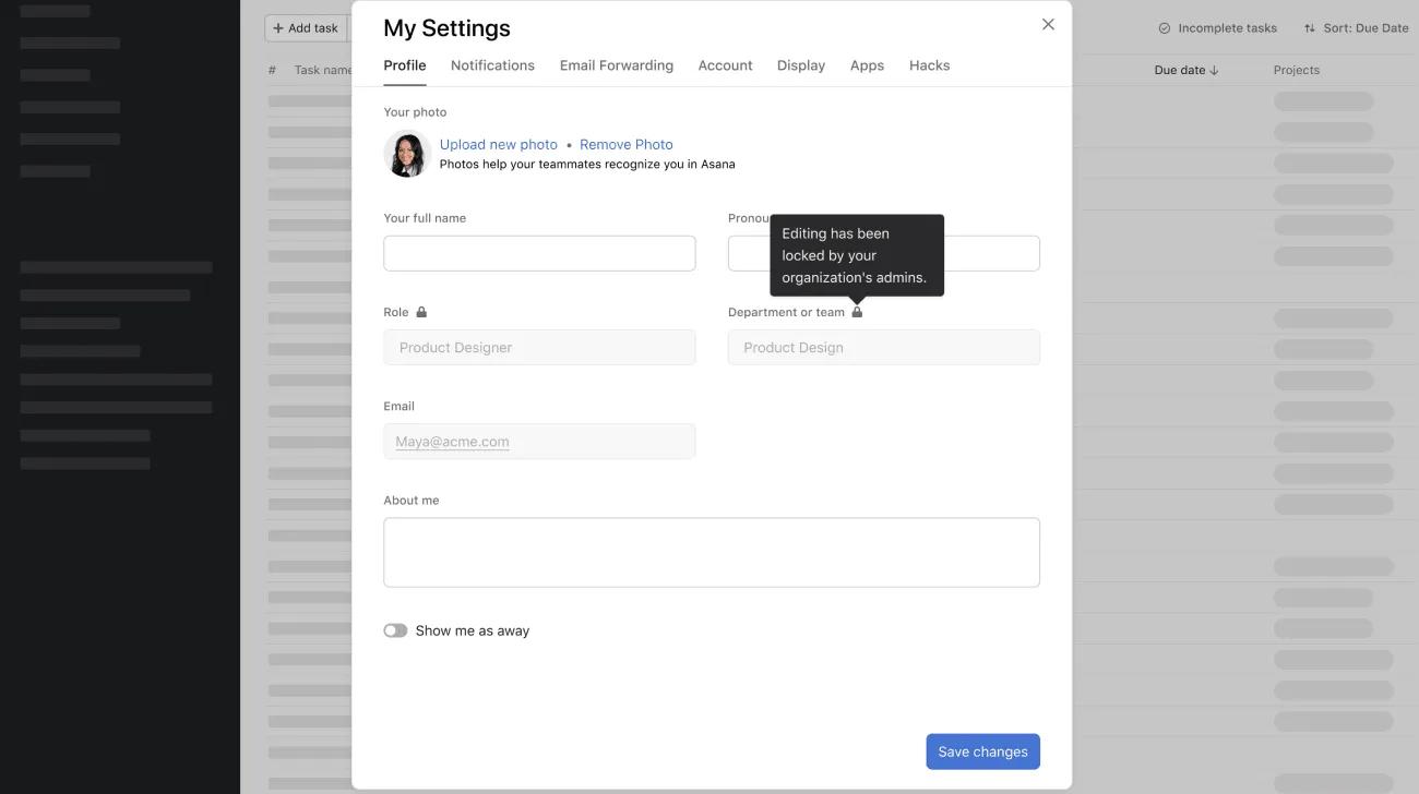 Profile field editability controls