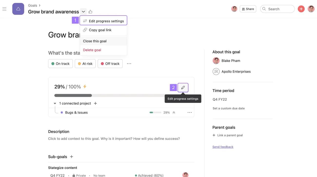 Progress, status, and connecting work to goals