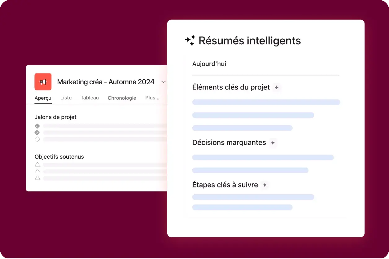 IA Asana - L’IA pour la gestion du travail et des projets • Asana