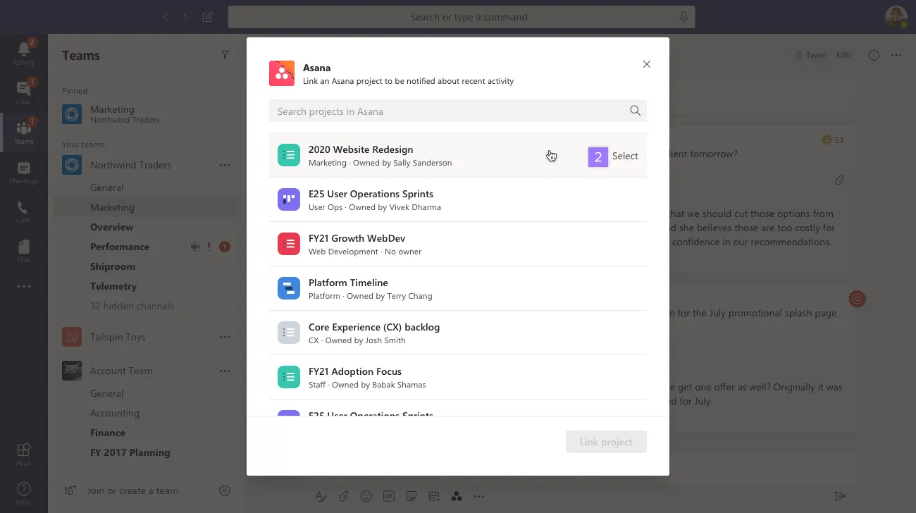 Microsoft Teams and Asana integration