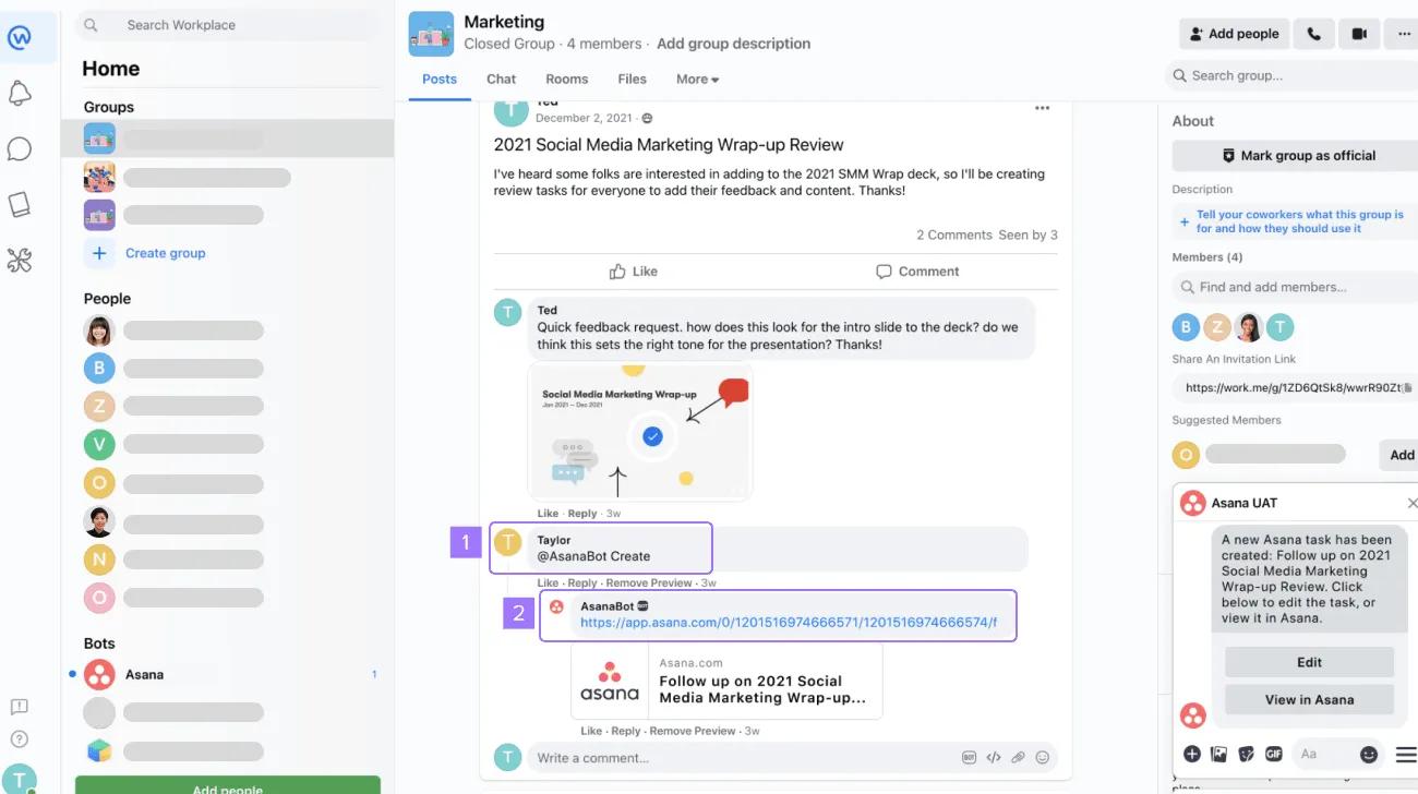 Asana and Workplace from Meta