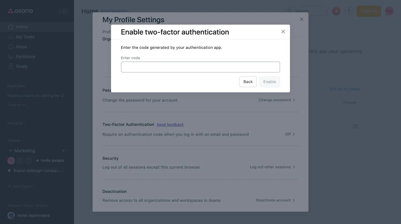 Two-factor authentication