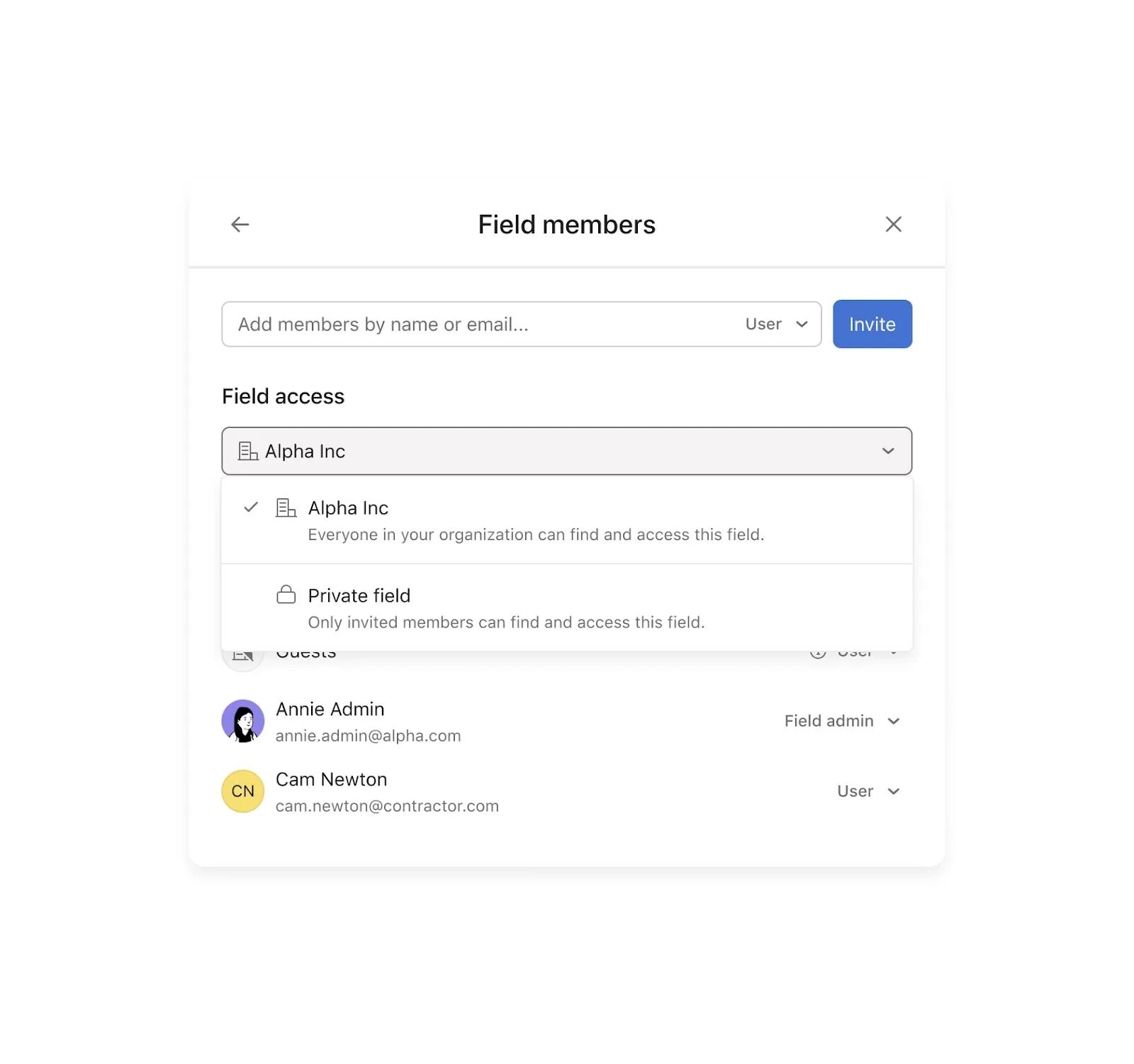 Private custom fields