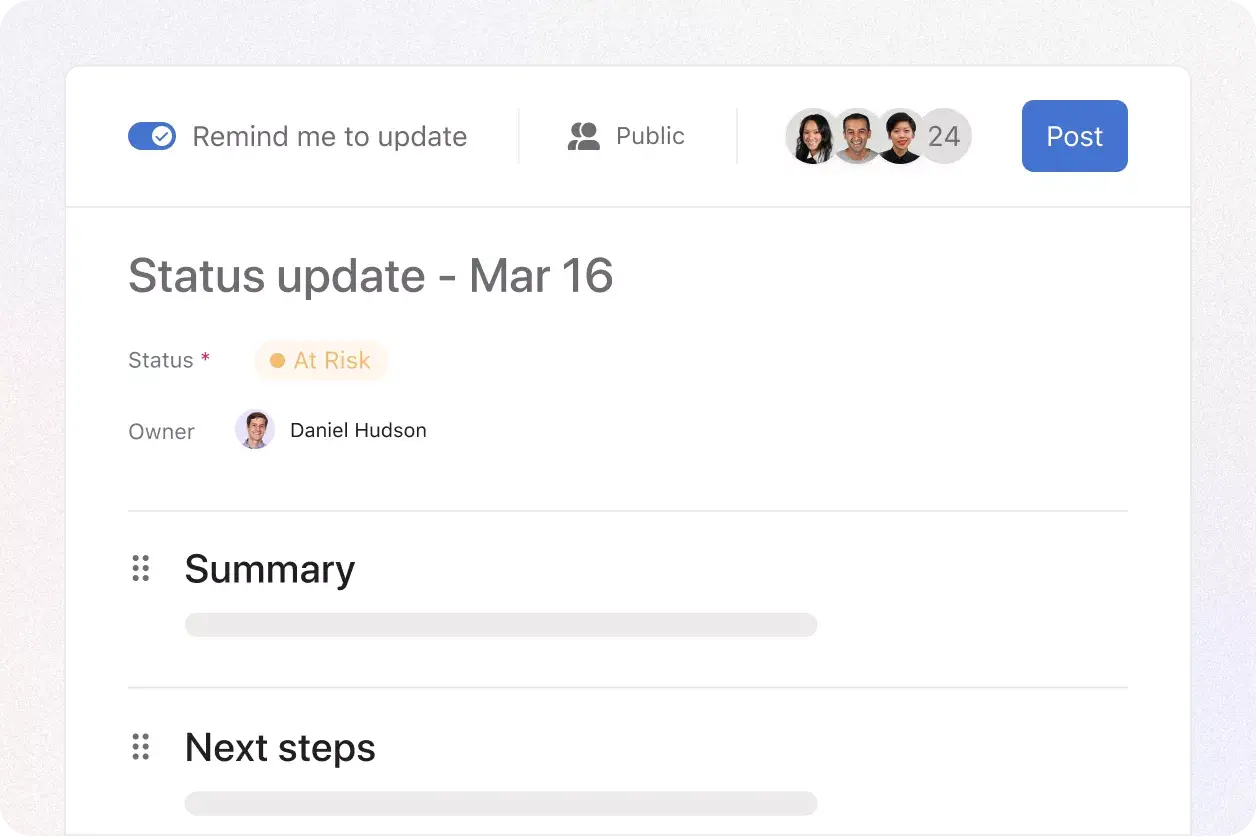 Explore Asana Status Update Features • Asana