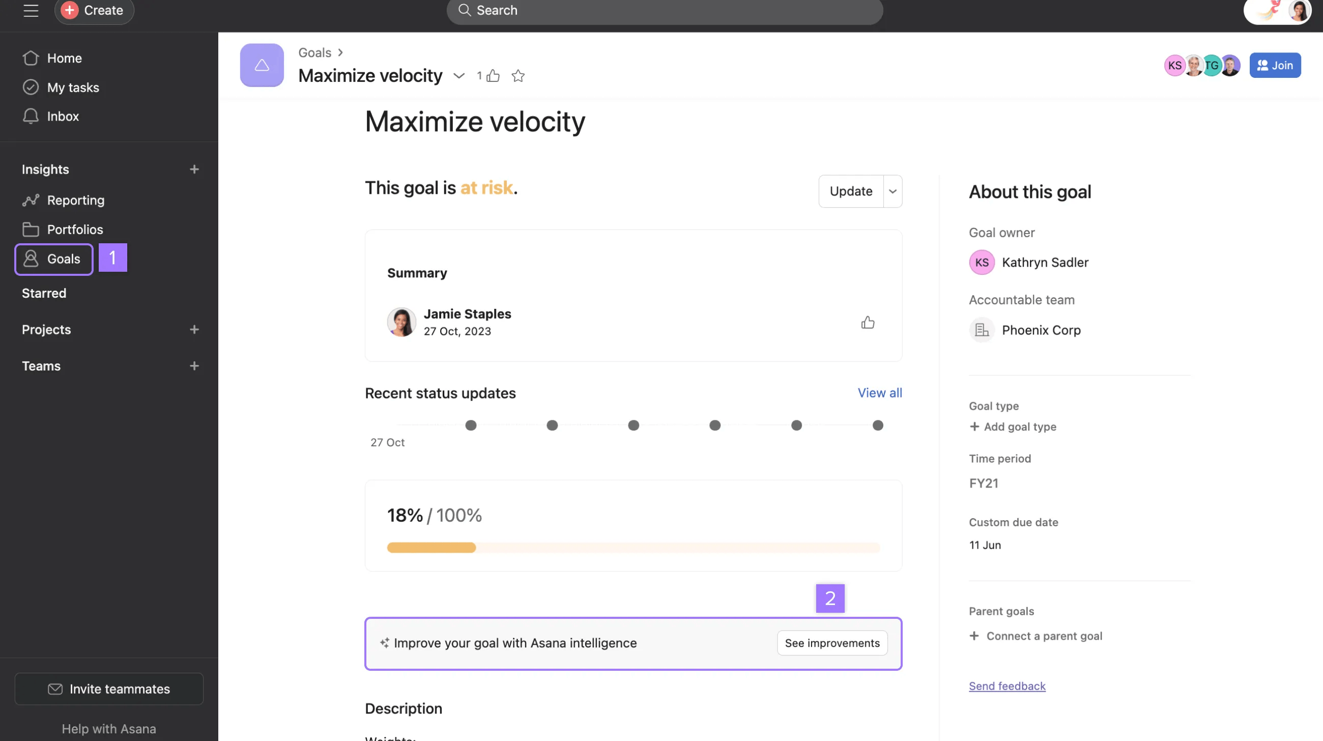 Smart Goals in Asana